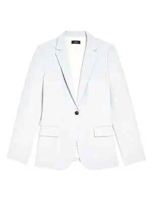 Theory Staple Classic Crepe Single-button Blazer Hydrangea