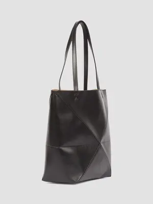 Loewe Puzzle Shiny Leather Tote Bag - Black