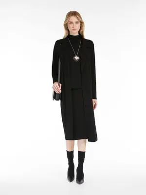 Max Mara Belt-adorned Long Knitted Heavy Jacket