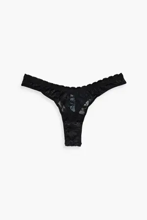 Cosabella Never Say Never Roxie Stretchlace Lowrise Thong - Black