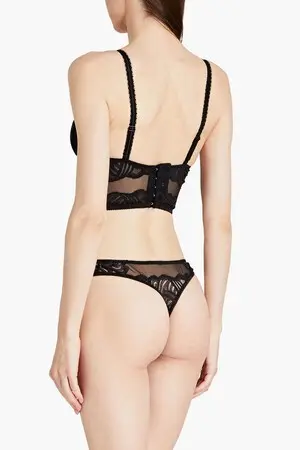 Cosabella Puglia Tulle And Stretchlace Midrise Thong