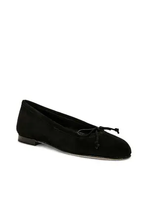 Manolo Blahnik Veralli Suede Ballet Flat - Black
