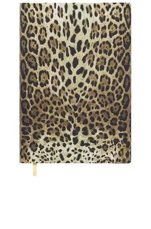 DOLCE & GABBANA CASA Medium Notebook In Brown - Leopard