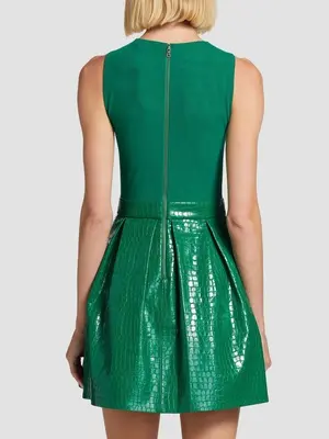 Alice + Olivia Chara Croc-embossed Minidress