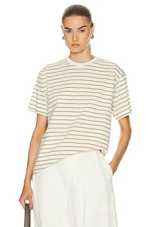 TOTEME Straight Cotton Tee In Beige
