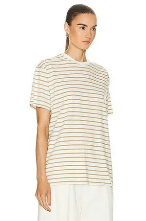 TOTEME Straight Cotton Tee In Beige