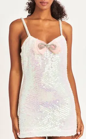 LoveShackFancy Kumi Sequin Mini Dress