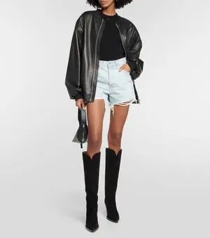 Paris Texas El Dorado Suede Cowboy Boots - Black