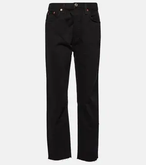 RE/DONE 70s Stove Pipe Straight Jeans - Black