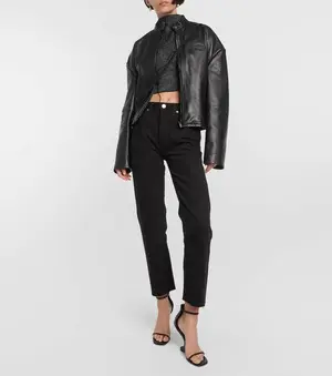 RE/DONE 70s Stove Pipe Straight Jeans - Black
