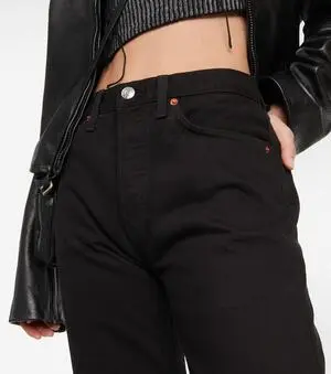 RE/DONE 70s Stove Pipe Straight Jeans - Black