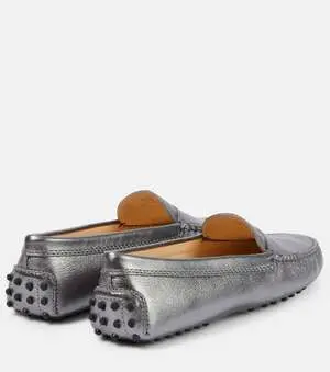 TOD'S Metallic Leather Moccasins