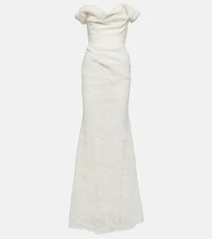 plus size lace dress and jacket Floral Lace Dress with Sheer Chiffon Jacket & Pearl Neckline main image 1