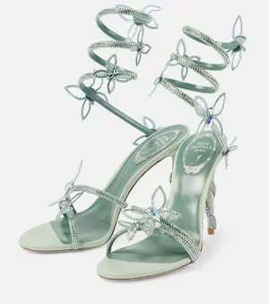 Rene Caovilla Margot Embellished Satin Sandals