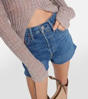RE/DONE High-rise Denim Shorts