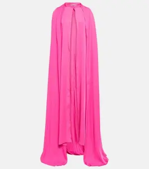 Safiyaa Draped Chiffon Cape Gown