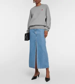 AMI Paris De Cœur Cotton Jersey Sweatshirt