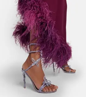 Rene Caovilla Margot Embellished Satin Sandals