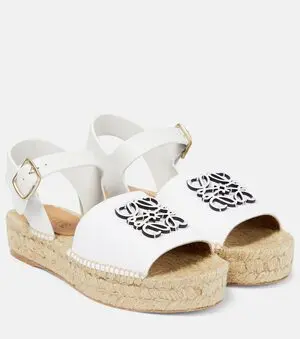 Loewe Anagram Leather Espadrilles