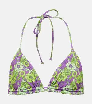 BANANHOT Seychelle Floral Bikini Top - Purple