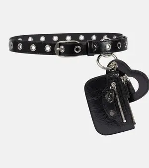 Balenciaga Le Cagole Charms Leather Belt - White