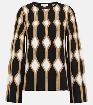 CHLOÉ Chloé Intarsia Wool And Silk Sweater