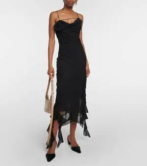 Acne Studios Ruffle-trimmed Midi Dress
