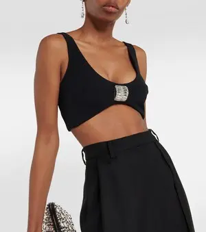 David Koma Embellished Cady Bra Top