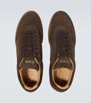 TOD'S Logo Suede Sneakers - Brown
