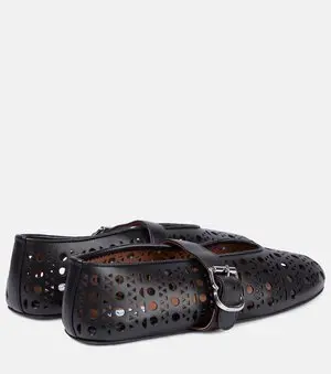 Alaïa Vienne Laser-cut Leather Ballet Flats - Black