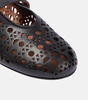 Alaïa Vienne Laser-cut Leather Ballet Flats - Black