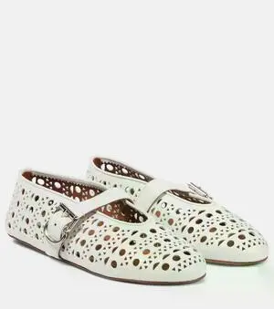 Alaïa Vienne Leather Ballet Flats - White