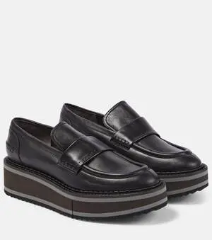 Clergerie Bahati Leather Platform Loafers