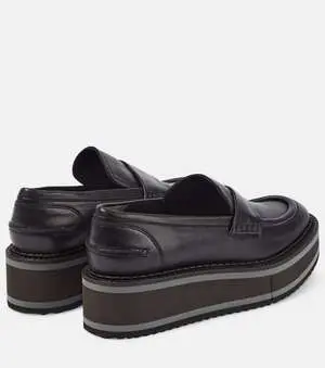 Clergerie Bahati Leather Platform Loafers