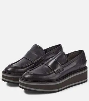 Clergerie Bahati Leather Platform Loafers
