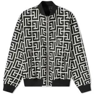 Balmain Reversible Macro Monogram Bomber Jacket