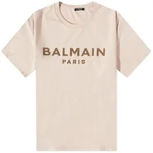 Balmain Flock & Foil Paris Logo T-shirt