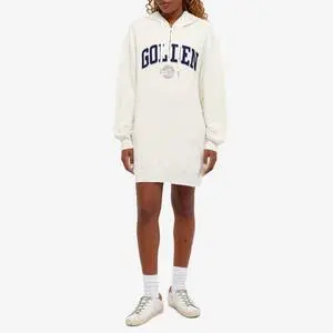 GOLDEN GOOSE Journey Hoodie Dress - Heritage White/blue