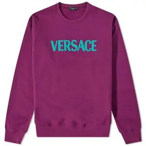 Versace Logo Applique Crew Sweat