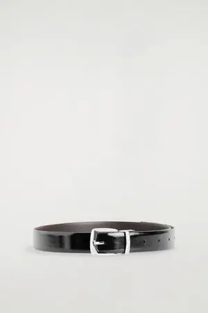 Cos Reversible Leather Belt - Black