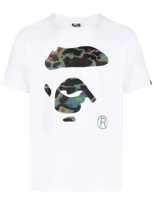 A BATHING APE Logo-print Cotton T-shirt - White