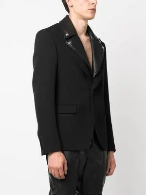 Moschino Faux-leather Notched-lapels Blazer