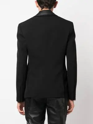 Moschino Faux-leather Notched-lapels Blazer
