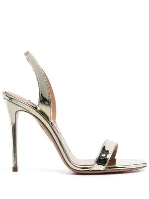 AQUAZZURA So Nude 110mm Slingback Sandals - Gold