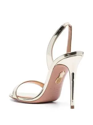 AQUAZZURA So Nude 110mm Slingback Sandals - Gold