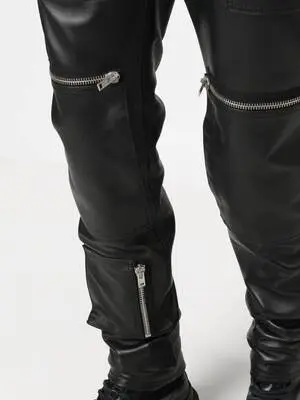 Moschino Zip-detail Fitted Leather Trousers