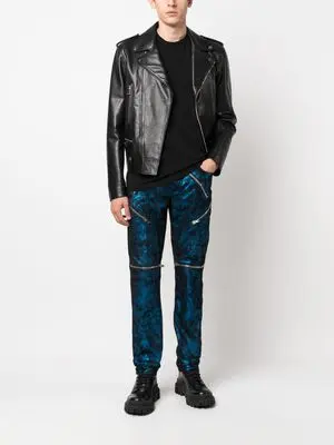 Moschino Multiple Zip-fastening-pockets Suede Trousers
