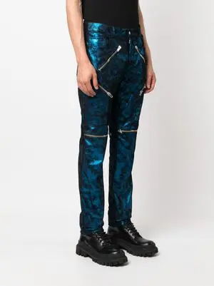 Moschino Multiple Zip-fastening-pockets Suede Trousers