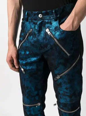 Moschino Multiple Zip-fastening-pockets Suede Trousers