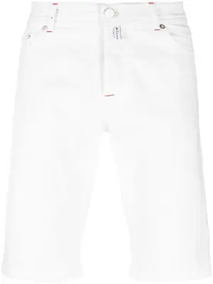 Kiton Logo-patch Denim Shorts - White
